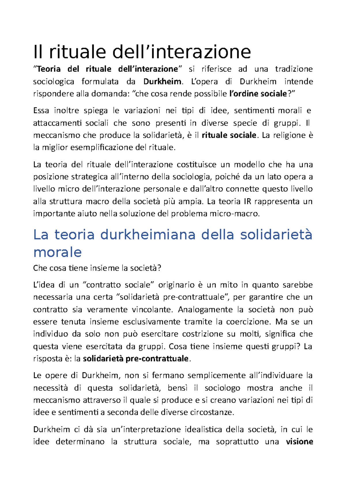 Teoria del rituale dell'interazione - Il rituale dell’interazione ...