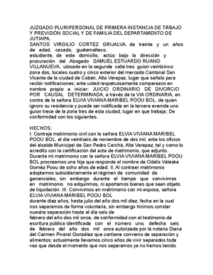Procesal Civil y Mercantil I 2024 - Nombre: Ervin Cucul Yaxcal Carne ...