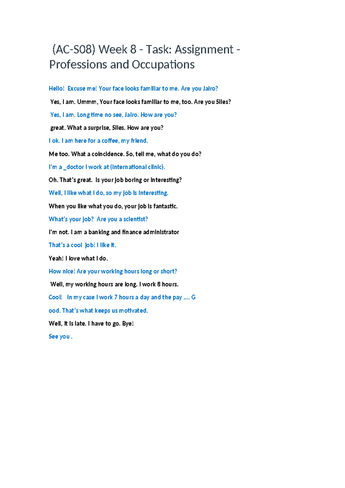 Ac s08 week 8 task assignment professions and occupations - (AC-S08) Week 8 - Task: Assignment ...