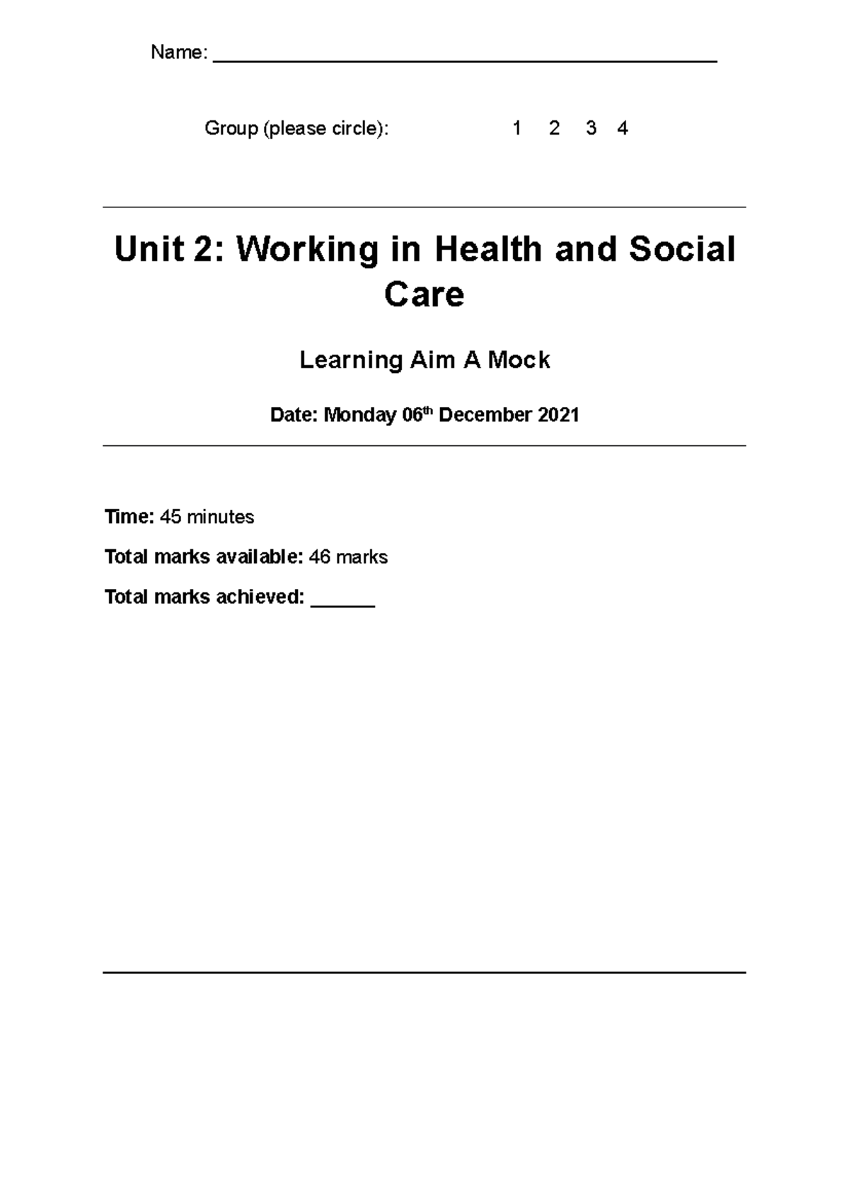 Level 3 MOCK Paper - LAA - Name ...