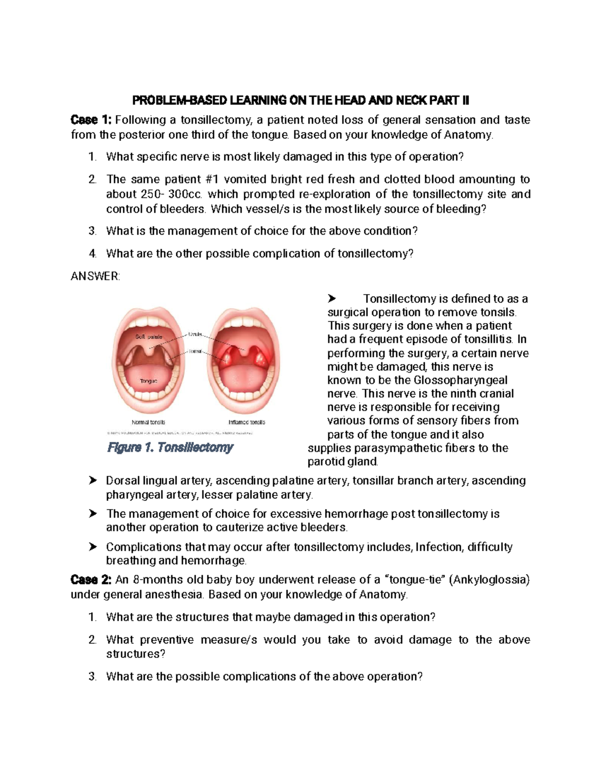 CASE Study - PROBLEM-BASEDLEARNINGONTHEHEADANDNECKPARTII Case 1 ...