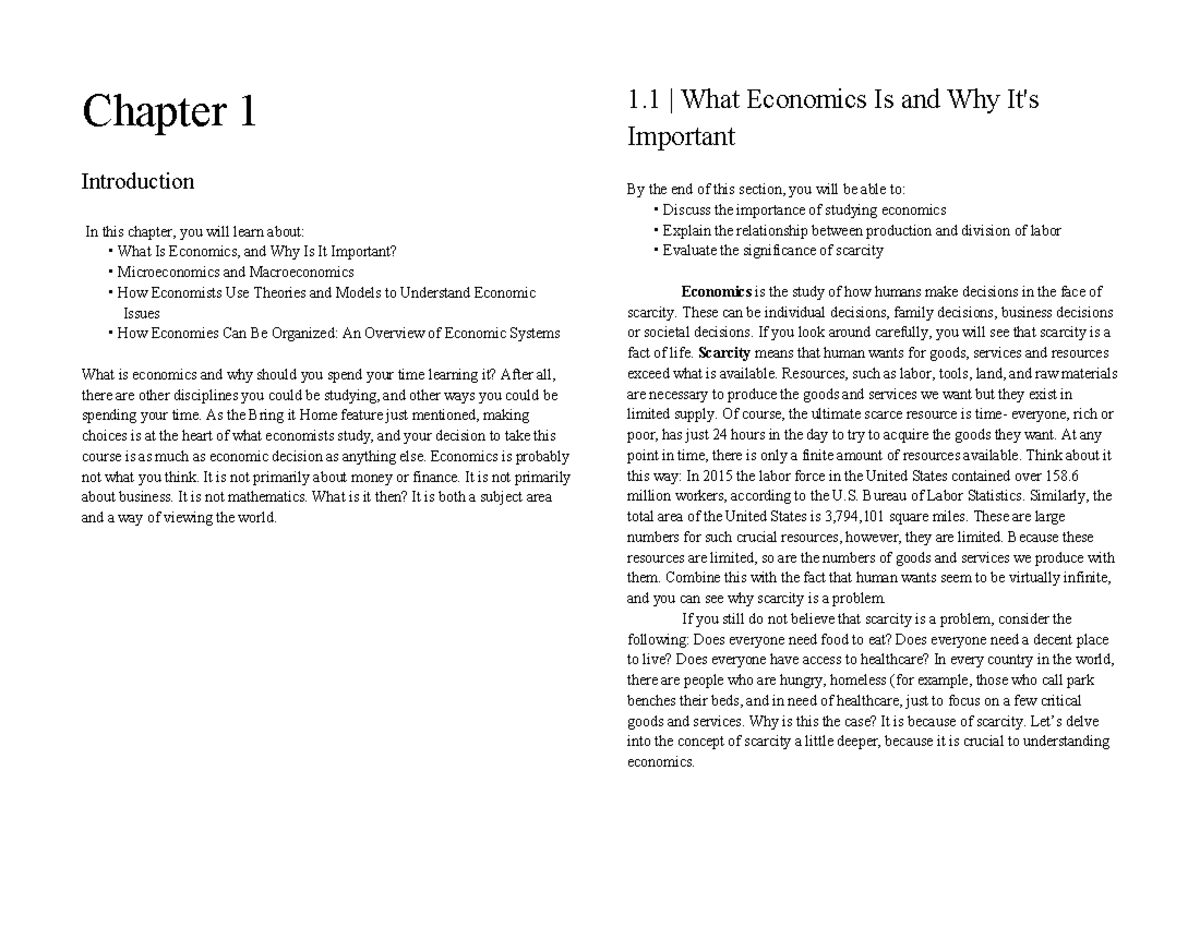 Chapter 1 - ECON157 - Chapter 1 Introduction In this chapter, you will ...