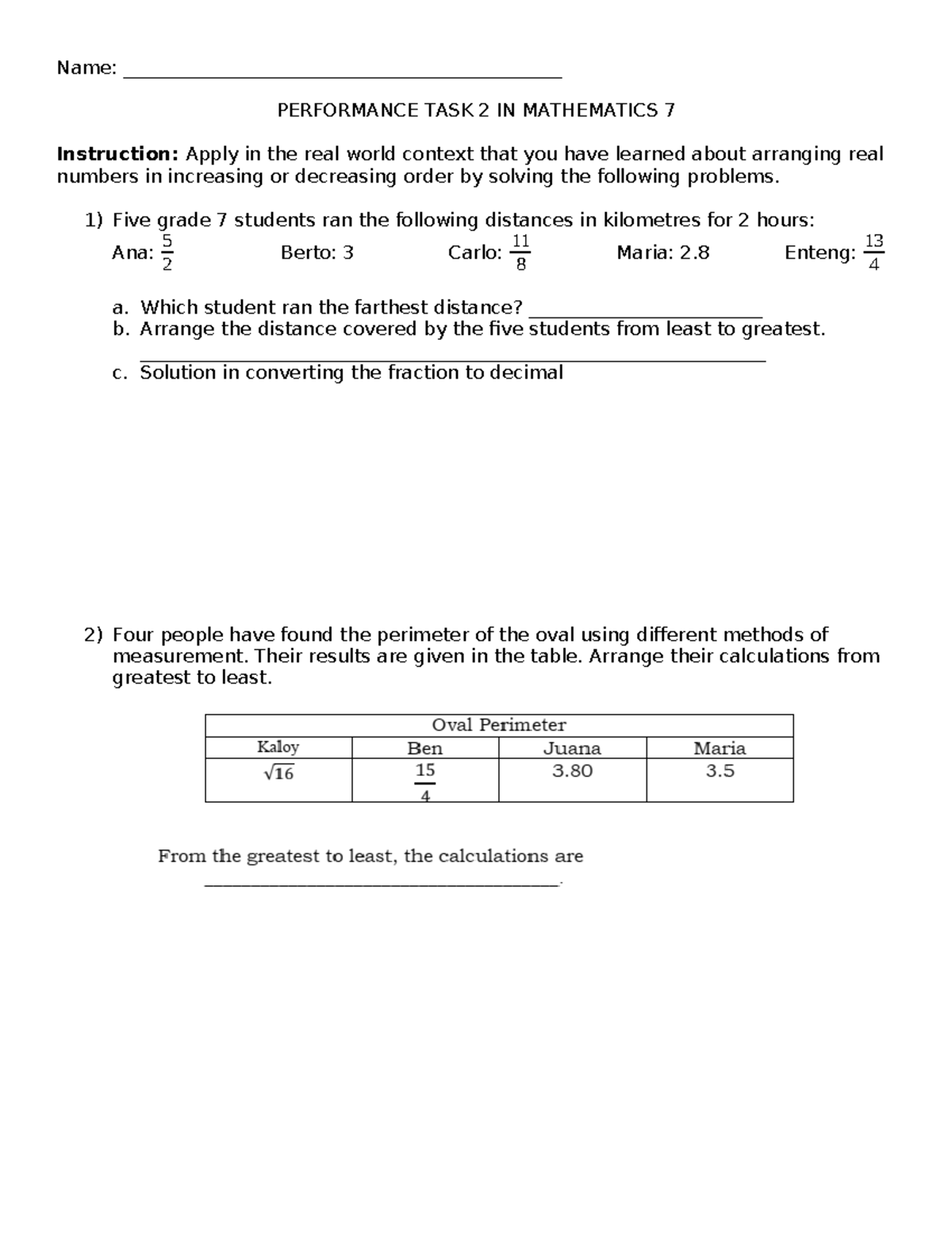 FNT2 G&7 - summary - Name ...