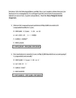 Chapter 13- Problem 1-6 - ORDINARY ANNUITY Finding the Future Value ...