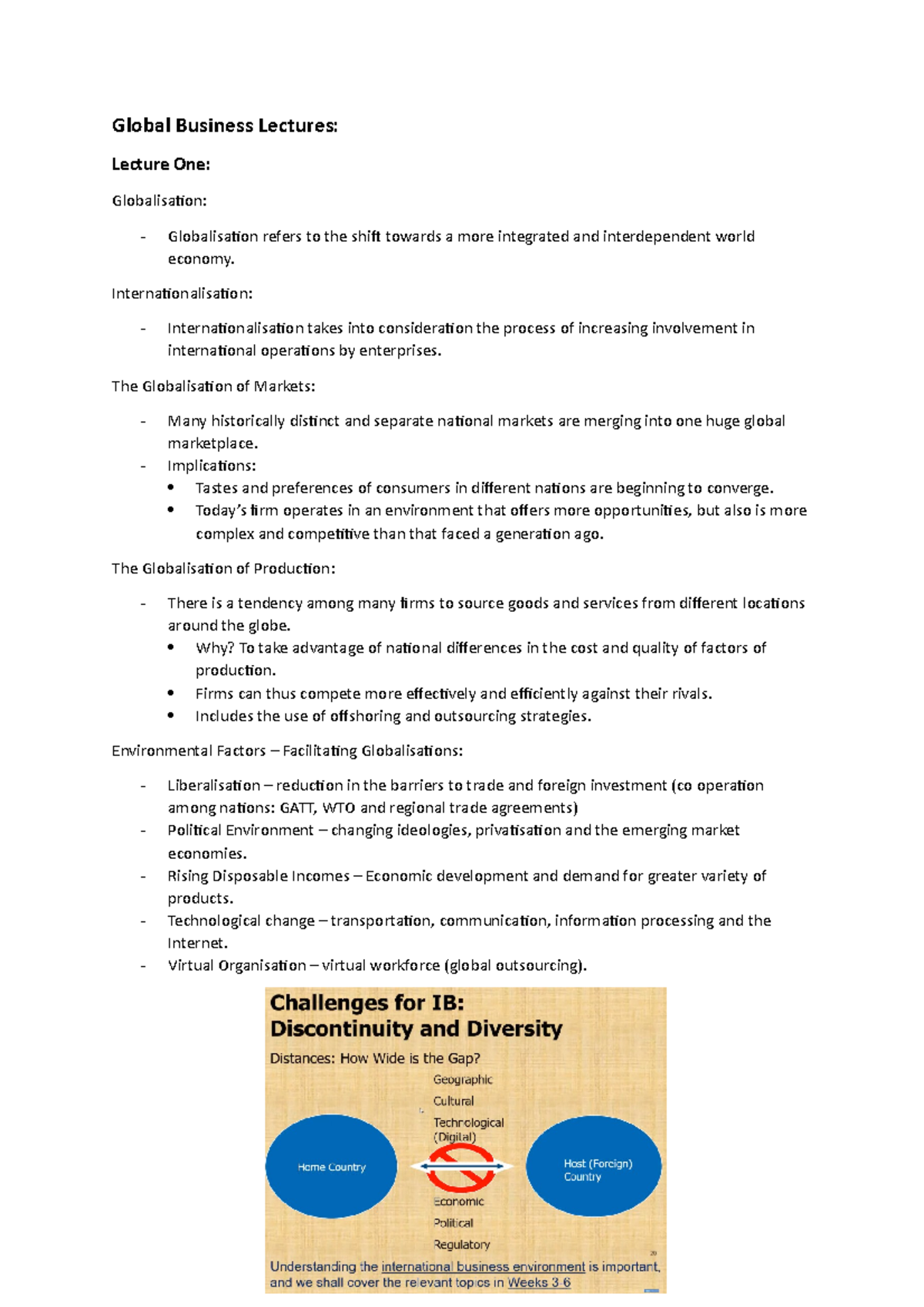 Global Business Lectures - Global Business Lectures: Lecture One ...