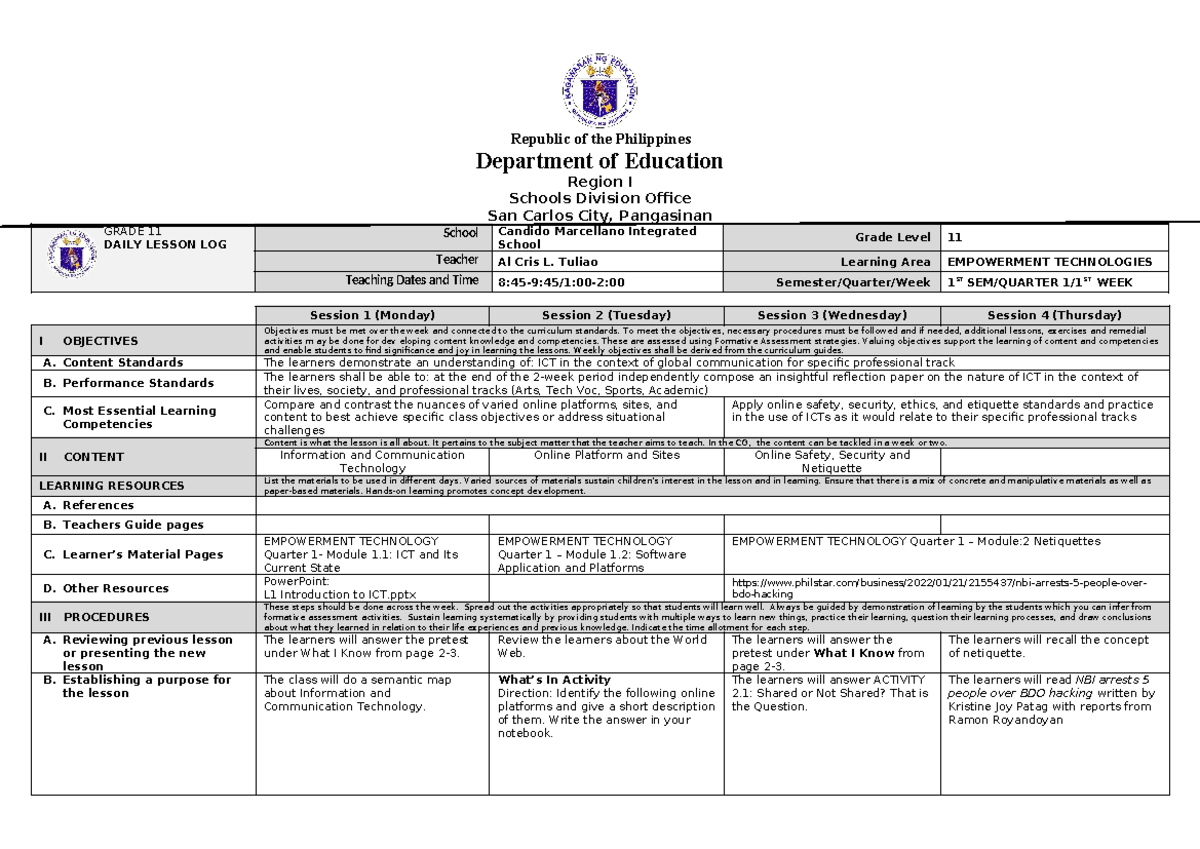 Cancino Allen Jude R Empowerment Technology Q1 Week1 - Republic of the ...