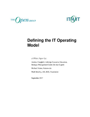 02. IT4IT Business Value - Providing Operational Value with the IT4IT ...
