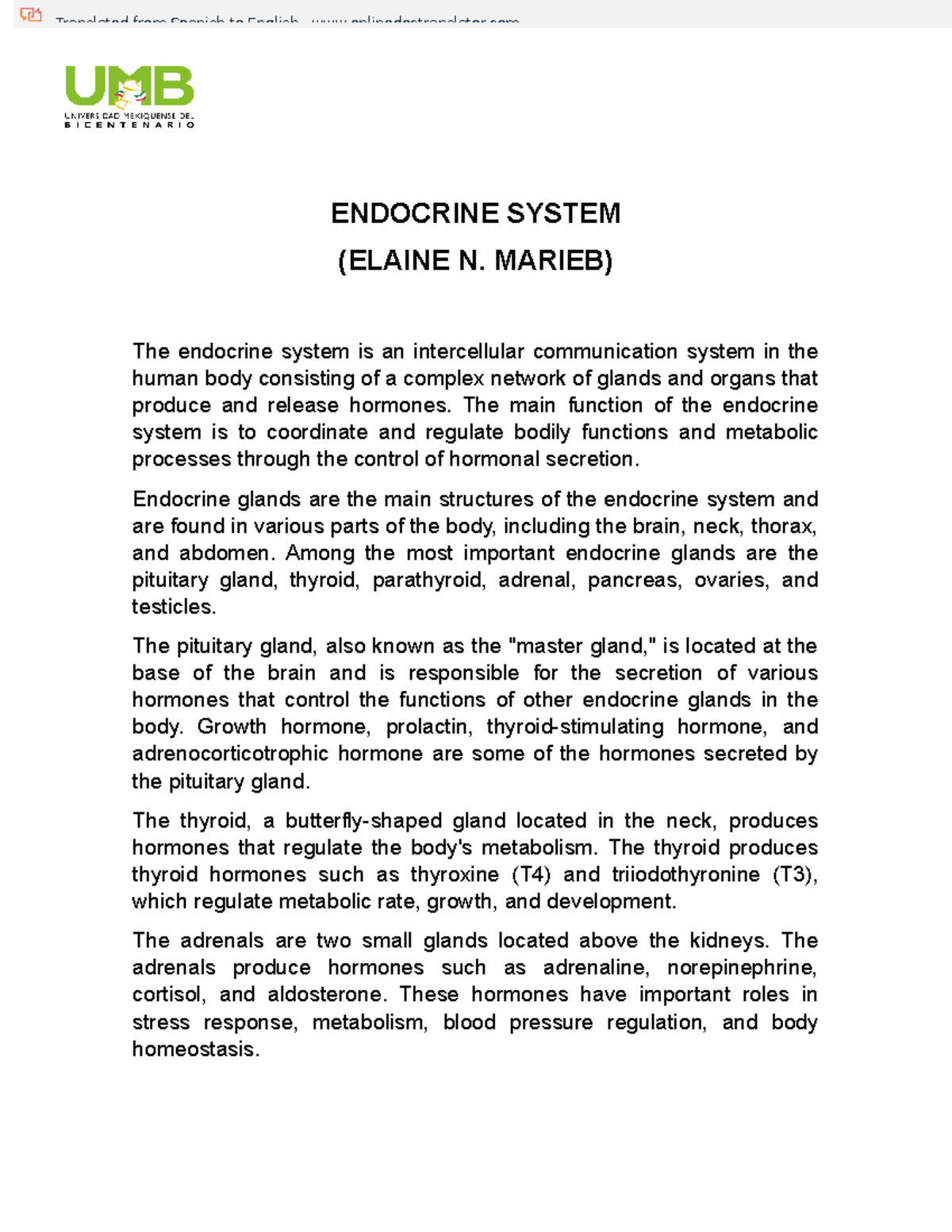 Endocrine system - Elaine N. Marieb - ENDOCRINE SYSTEM (ELAINE N ...