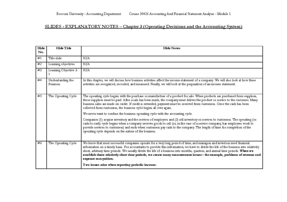 Chapter 3 explanatory notes v2019 - Bocconi University - Accounting ...