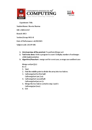 Front Page and Index Format - Master of computer applications ...