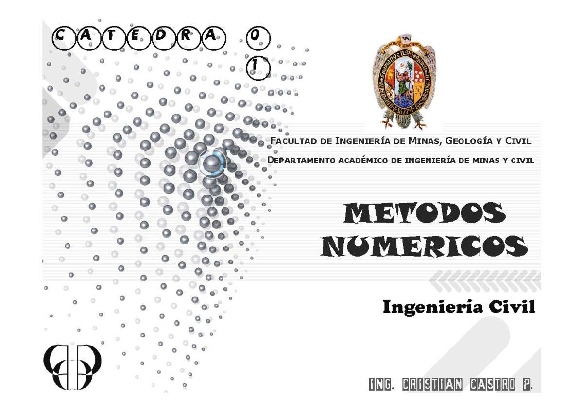 Metodos-numericos 01 - clase ejemplos tipos clasificacion - METODOS NUMERICOS ####### Ingeniería ...