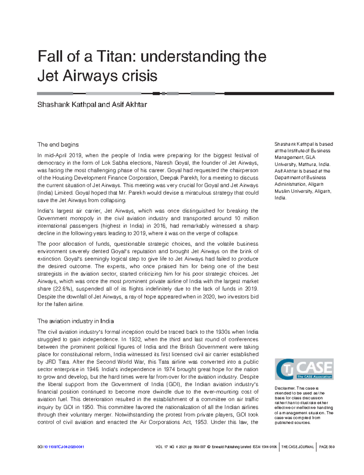 Jet Airways Published - these are useful - Fall of a Titan ...