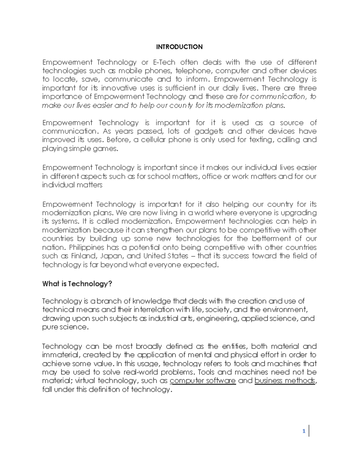 Empowerment-Technology-Module 1 - INTRODUCTION Empowerment Technology ...