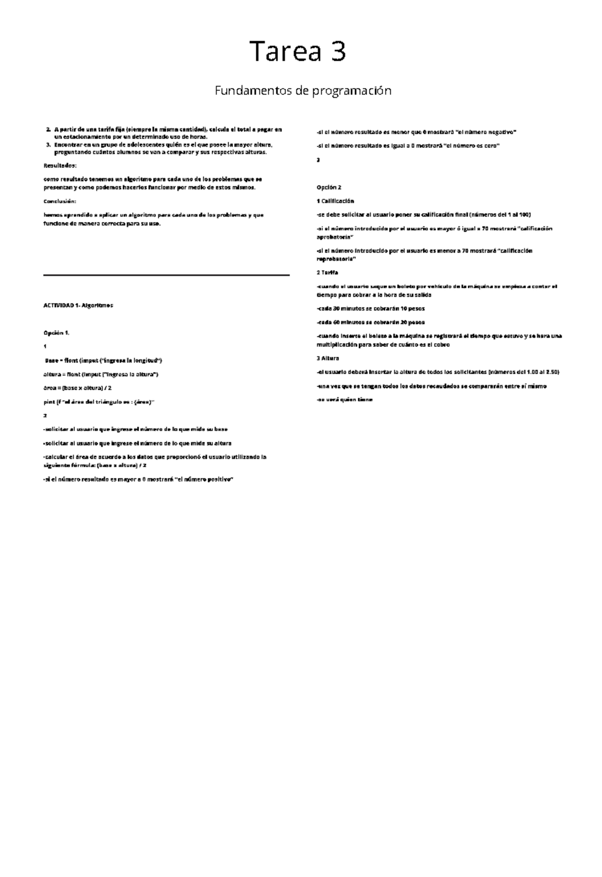 Tarea 3 - Fundamentos de programación - Tarea 3 Fundamentos de programación - Studocu