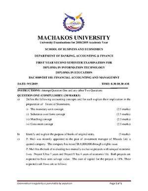 Topic ONE Introduction TO Financial Accounting - TOPIC ONE INTRODUCTION ...