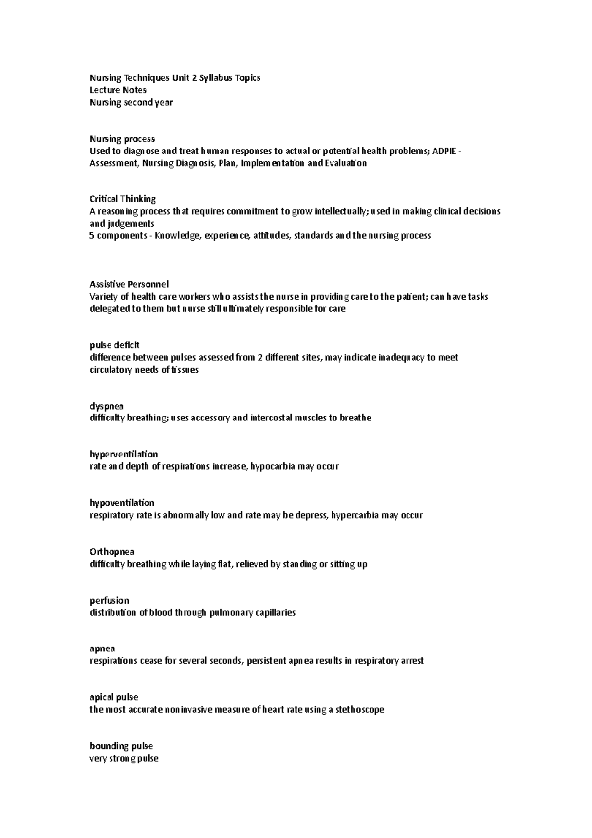 Nursing Techniques Unit 2 Syllabus Topics - immunosuppressed client ...