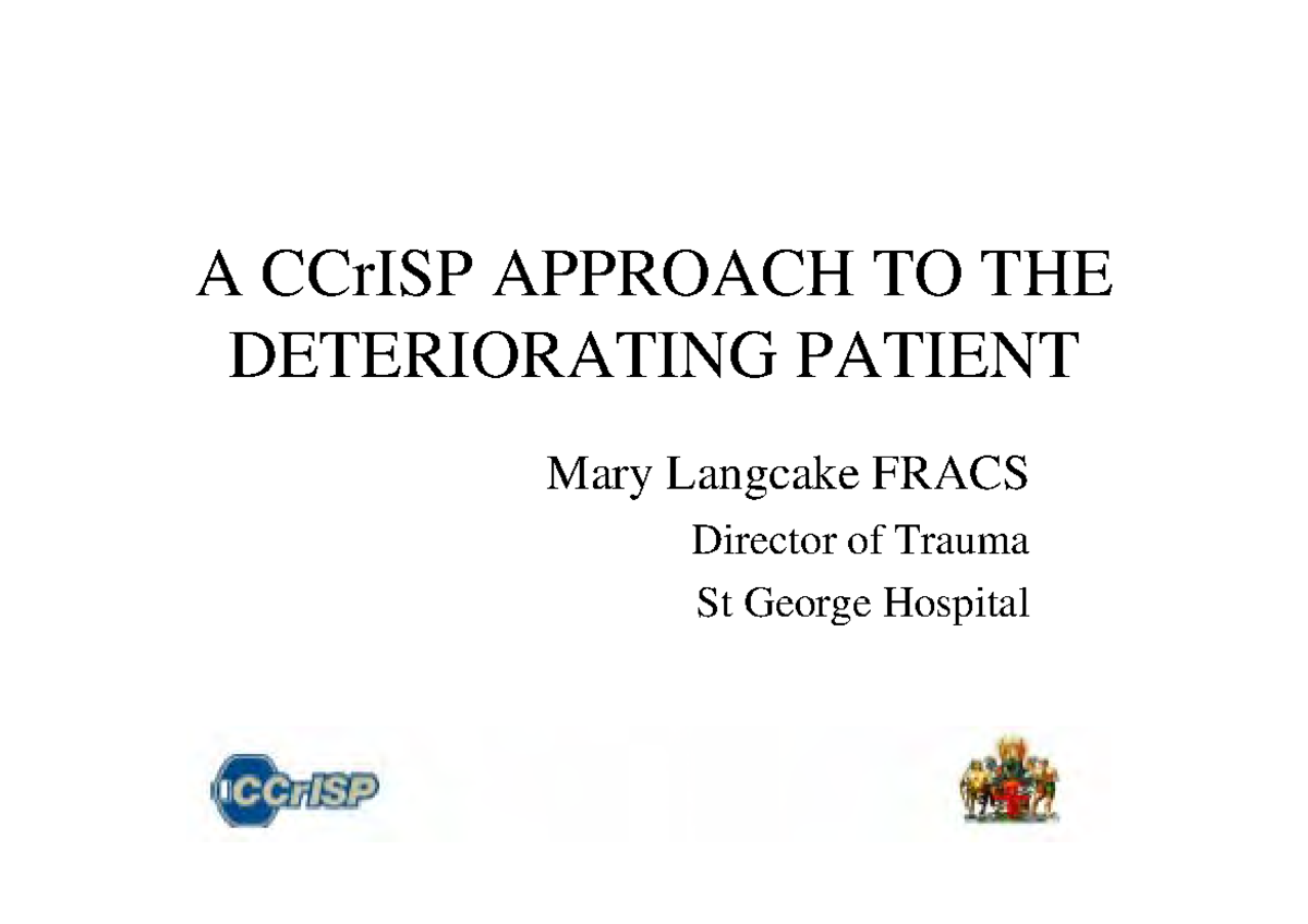 MCS-Edu-Langcake - CCrisp - A CCrISP APPROACH TO THE DETERIORATING ...