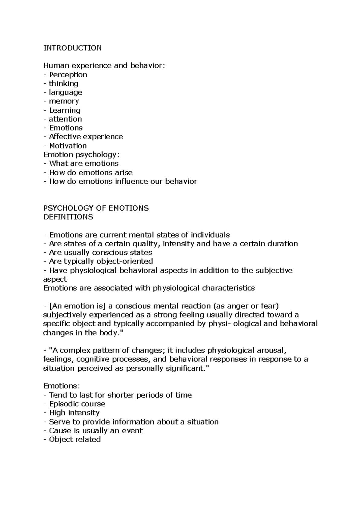 Introduction - INTRODUCTION Human experience and behavior: Perception ...