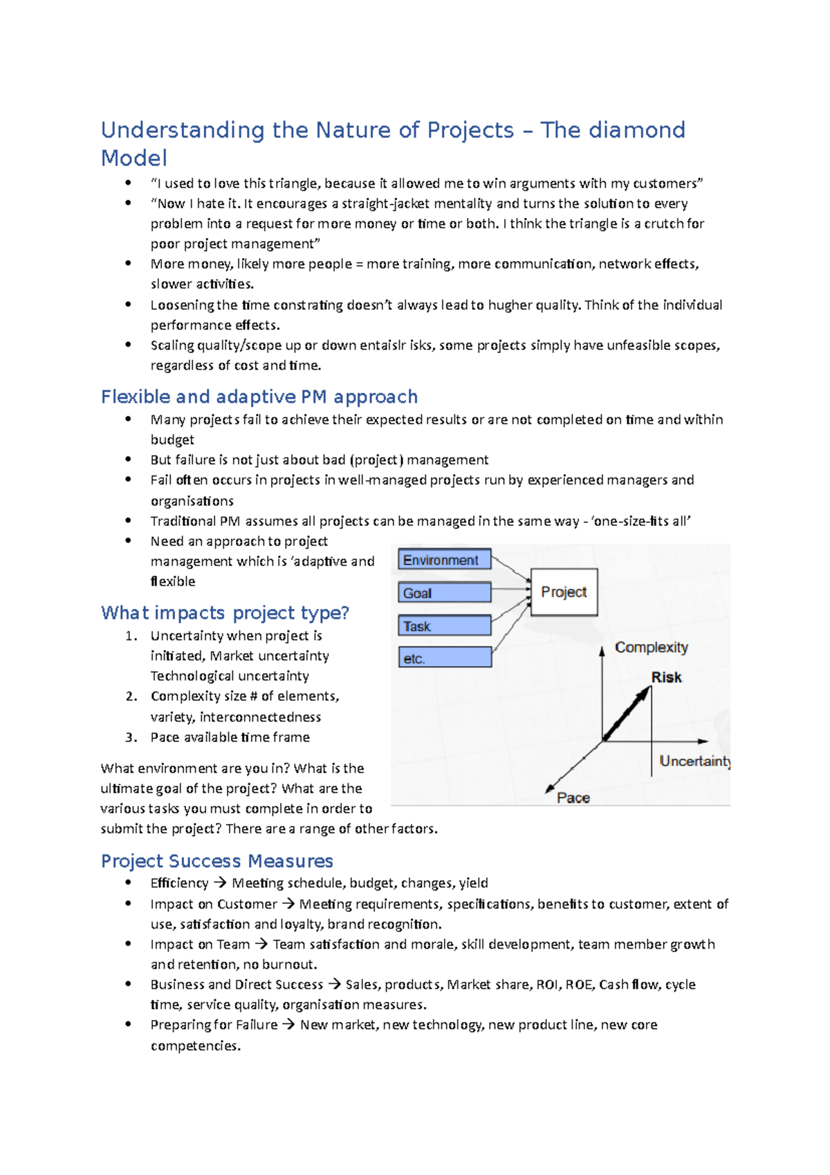 5. Understanding the Nature of Projects - It encourages a straight ...