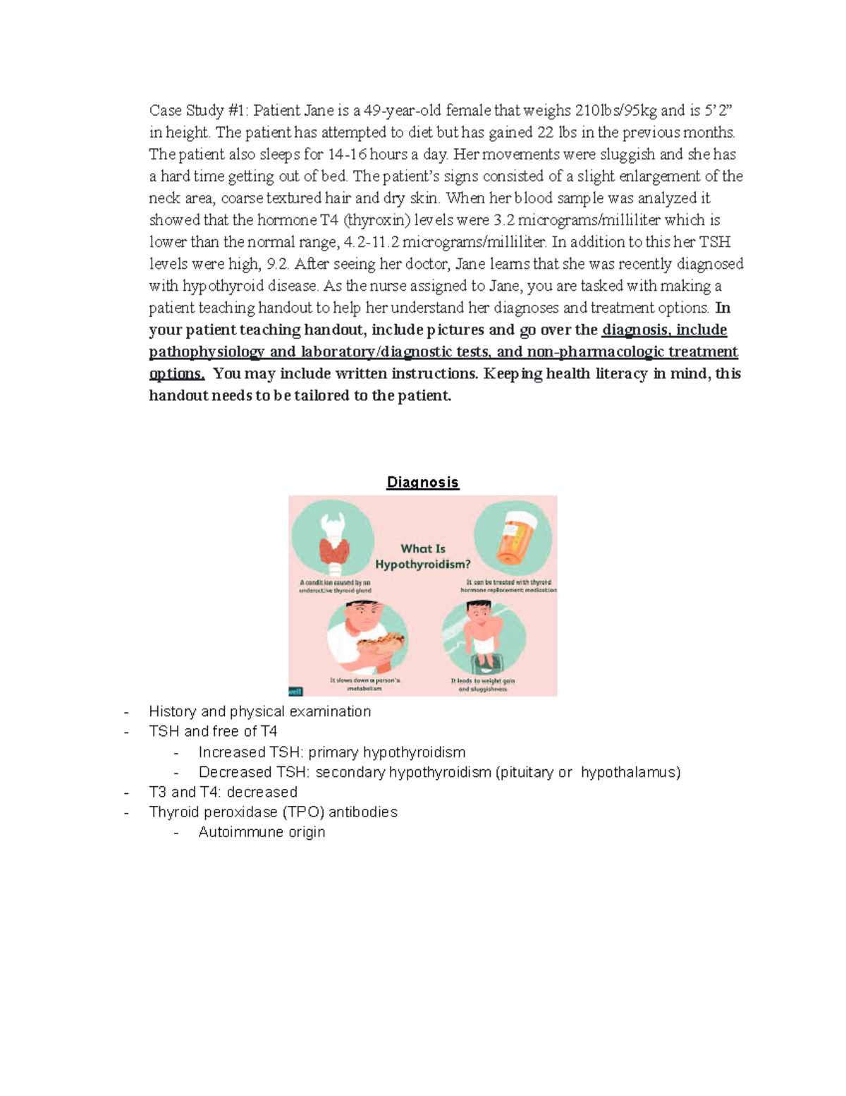 active learning case study - Case Study #1: Patient Jane is a 49-year ...