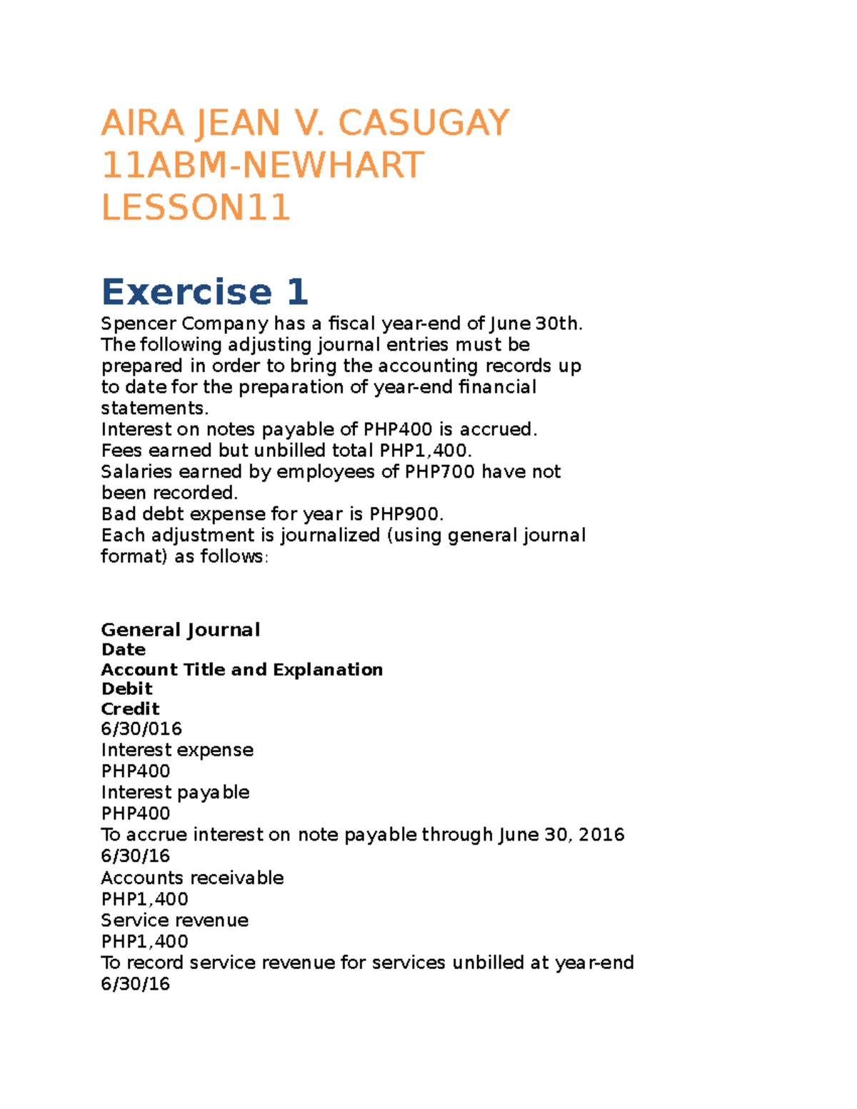 Lesson 11 Airajeanvaccounting in abm is all about journal, posting a ...