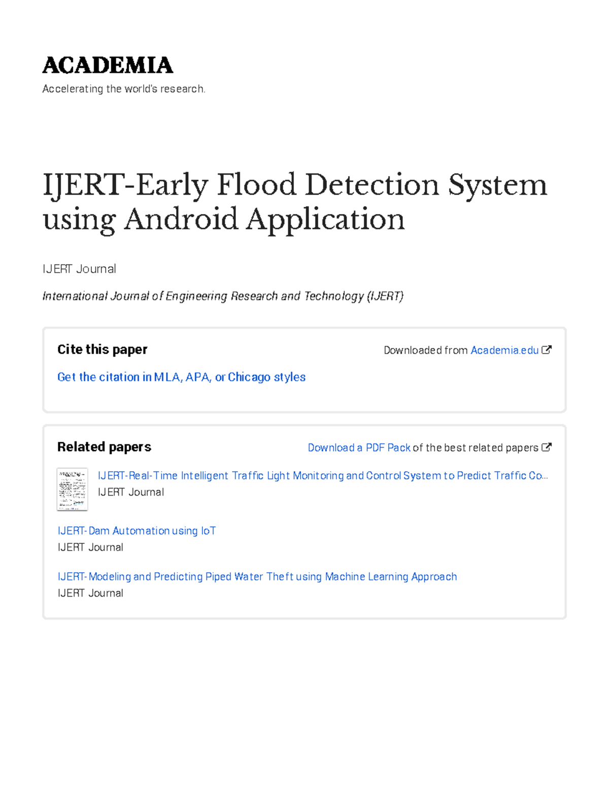 Early flood detection system using android application Ijertv ...