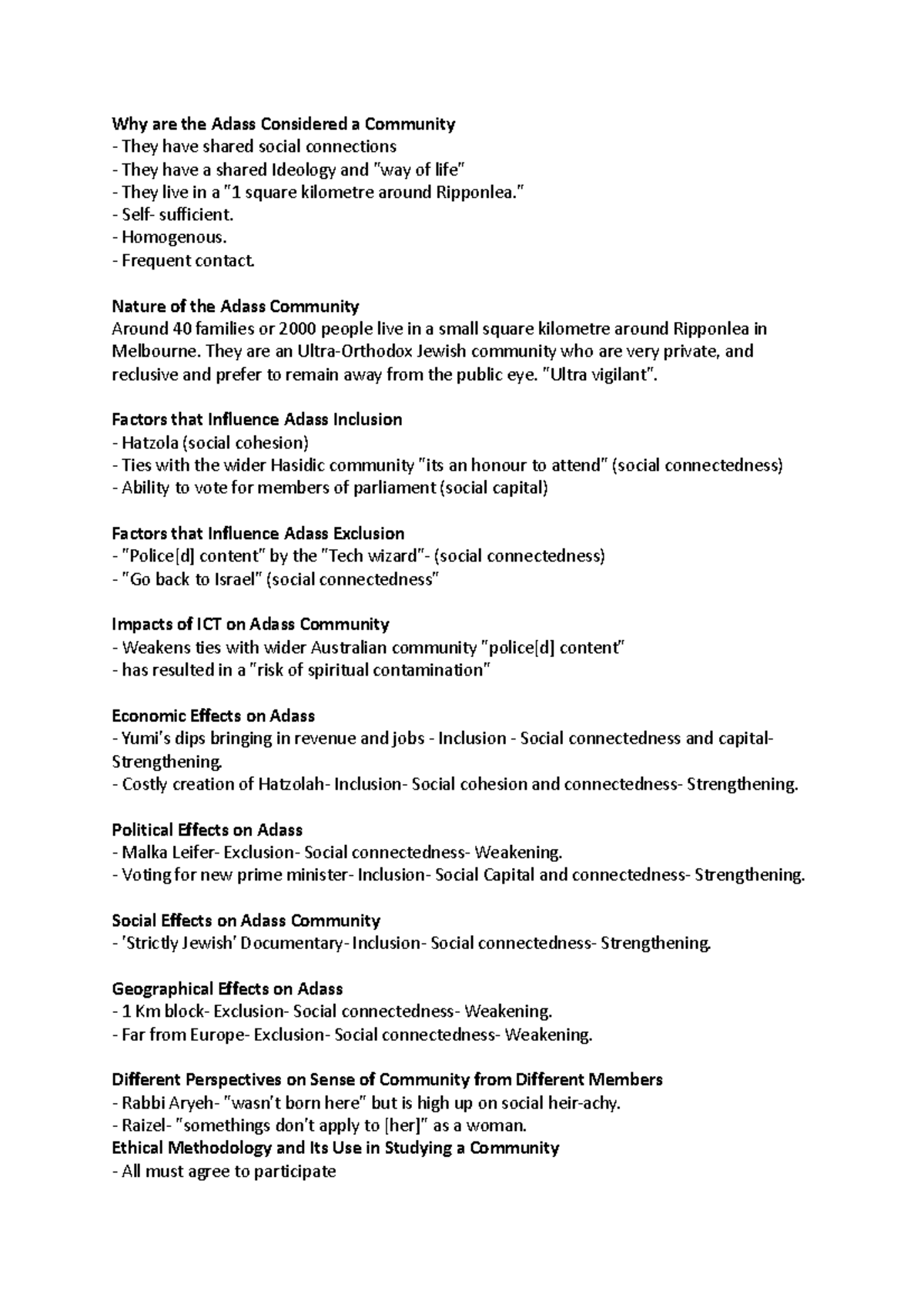 Adass notes - Why are the Adass Considered a Community They have shared ...