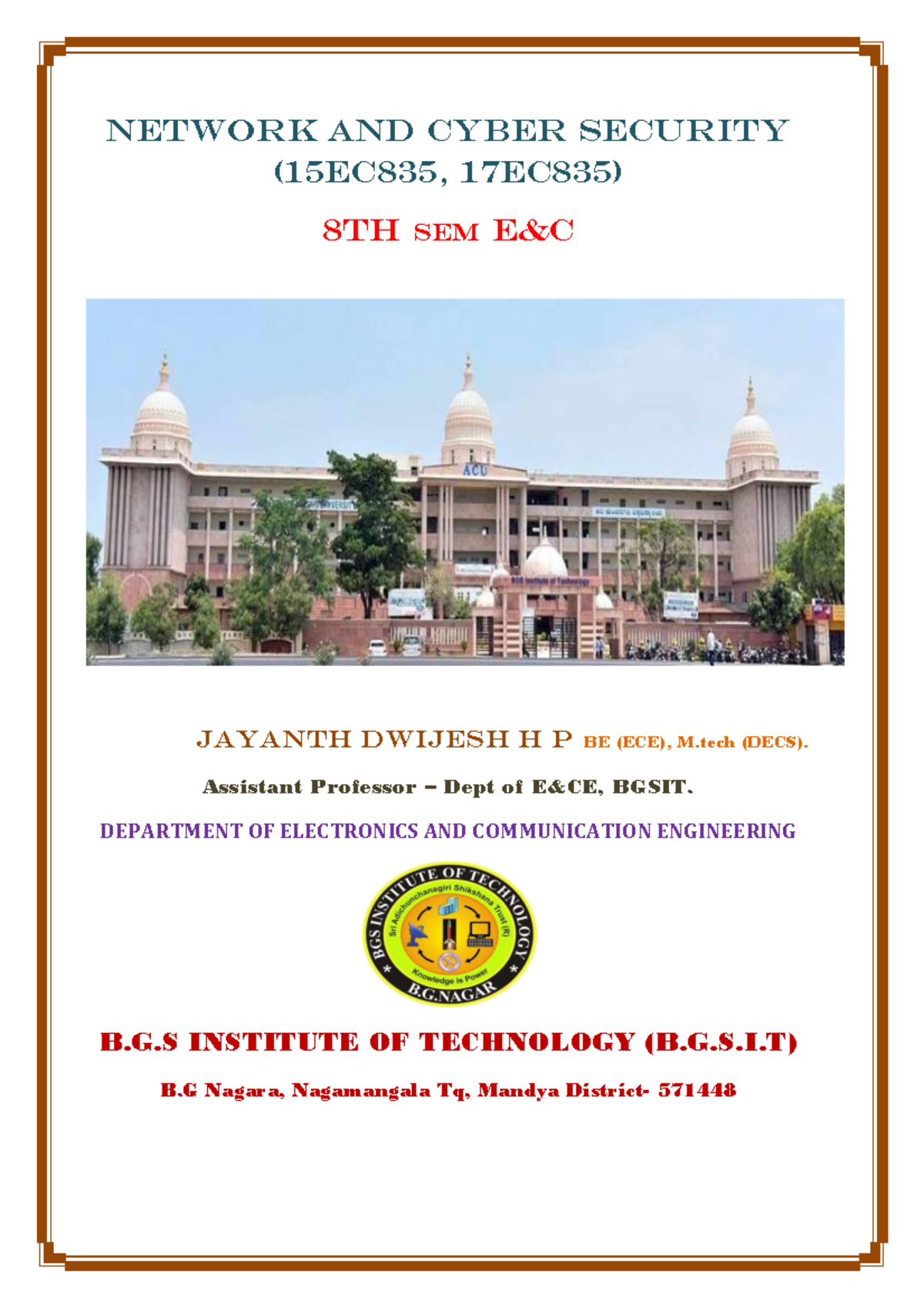 Network and cyber security module-3 (15ec835, 17ec835) - NETWORK AND ...