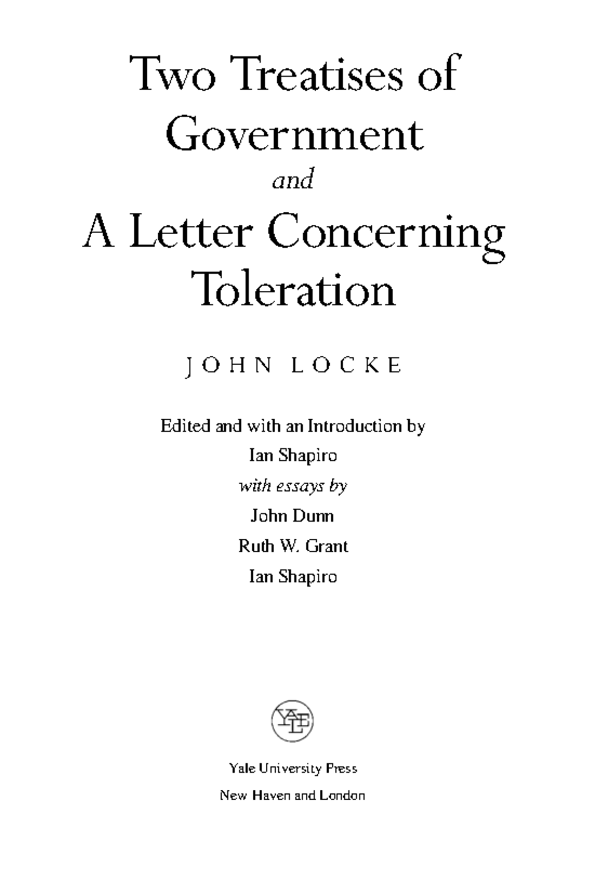 02. Locke Second Treatise (selections) - Two Treatises of Government ...