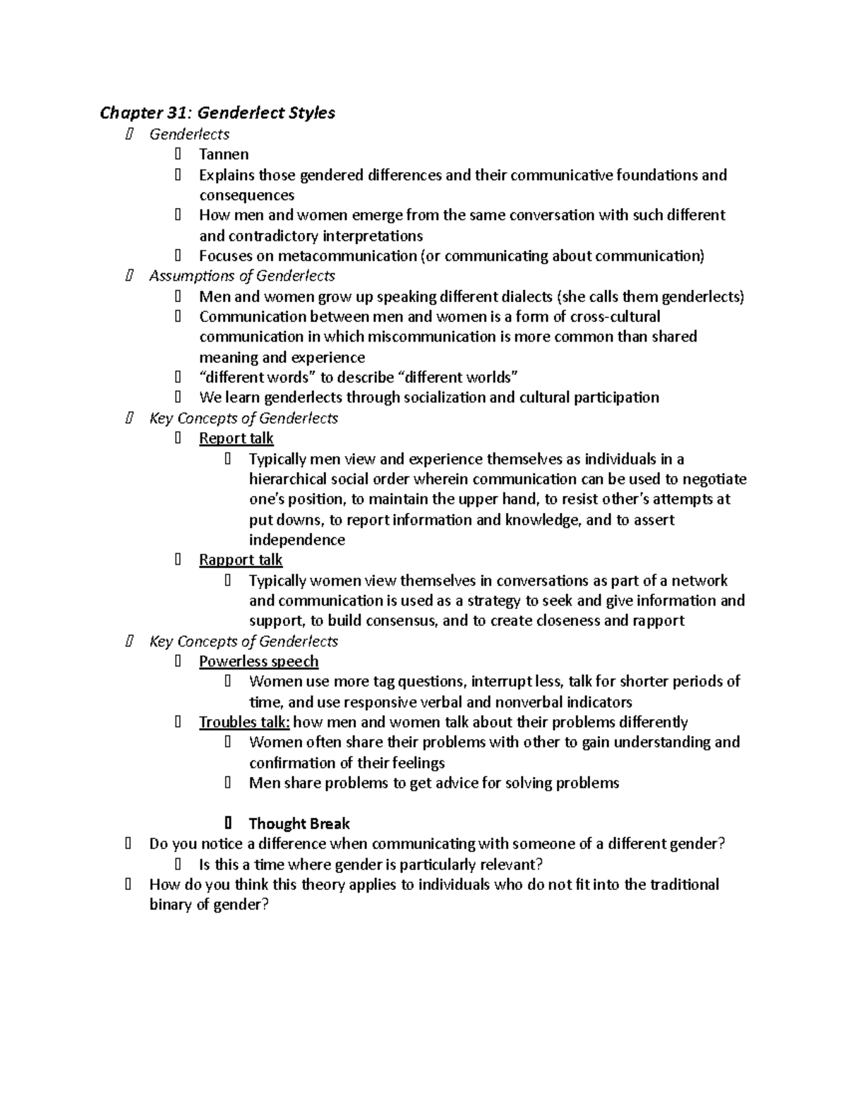 Chapter 31 Genderlect Styles - Chapter 31: Genderlect Styles ...