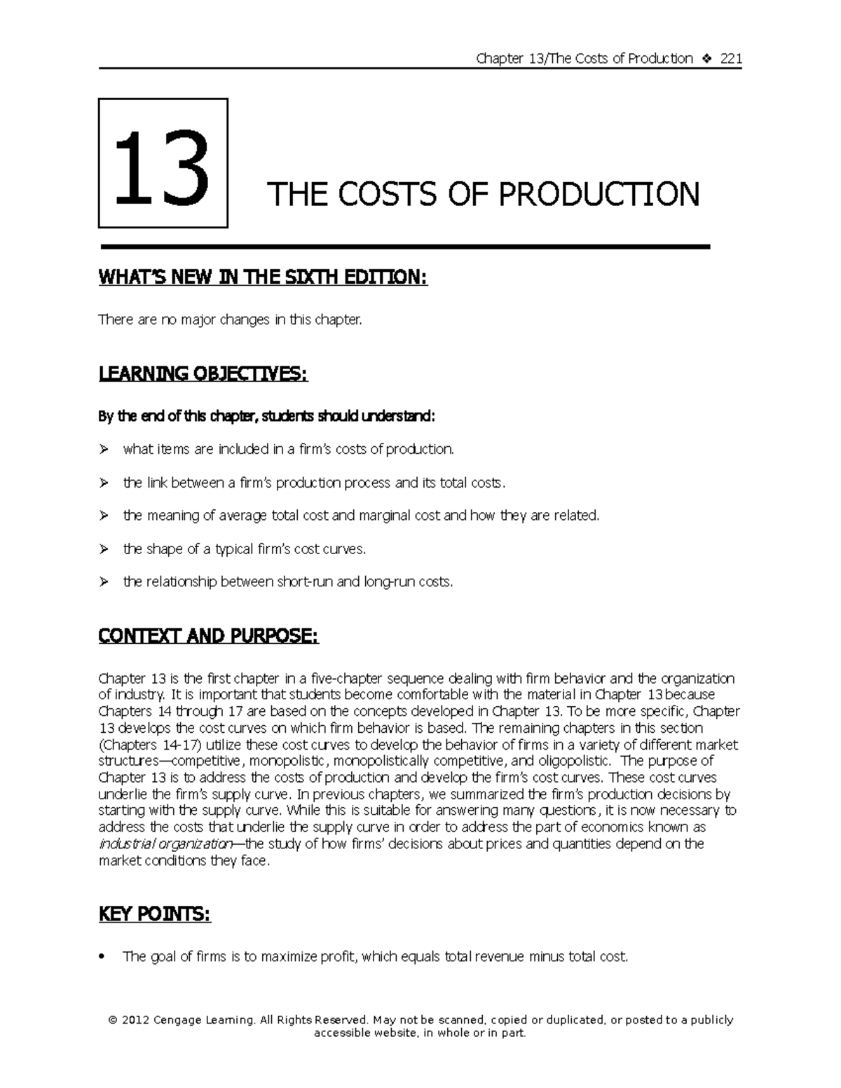 Chapter-13 - WORKSHEET - Chapter 13/The Costs of Production 221 WHAT’S ...