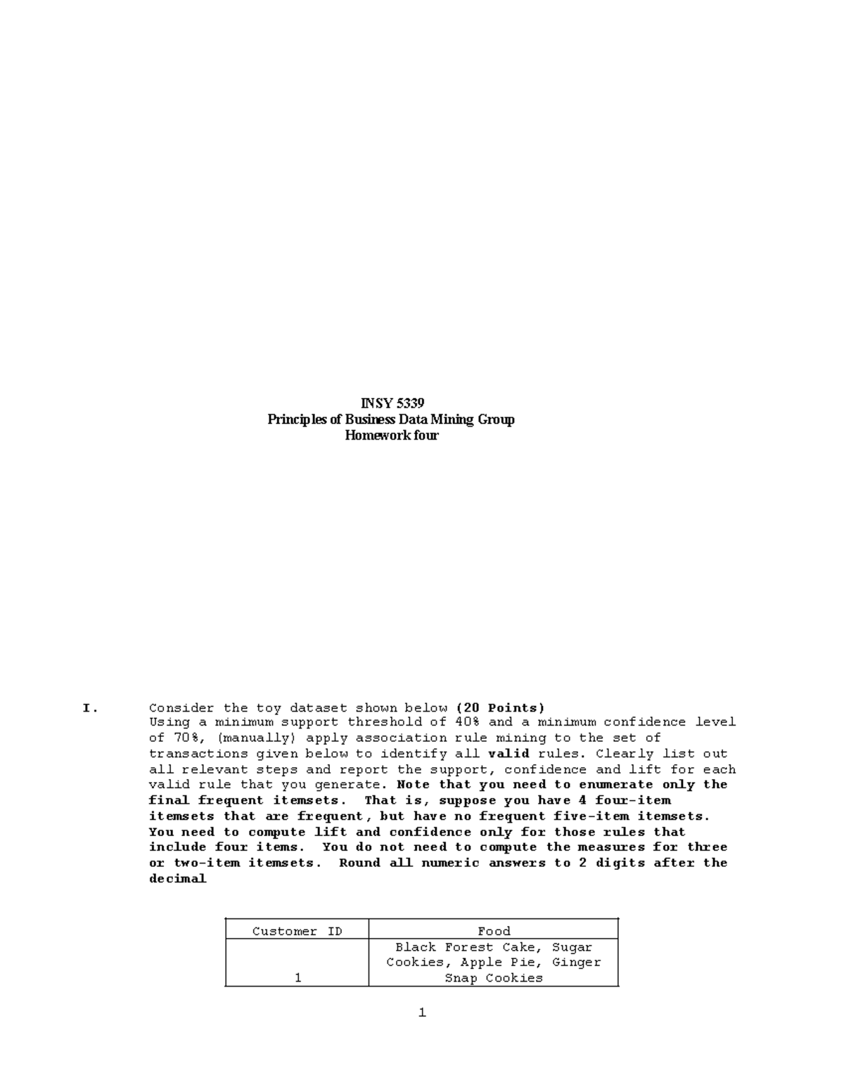 INSY5339Spring 2023-Homework Four - INSY 5339 Principles of Business ...