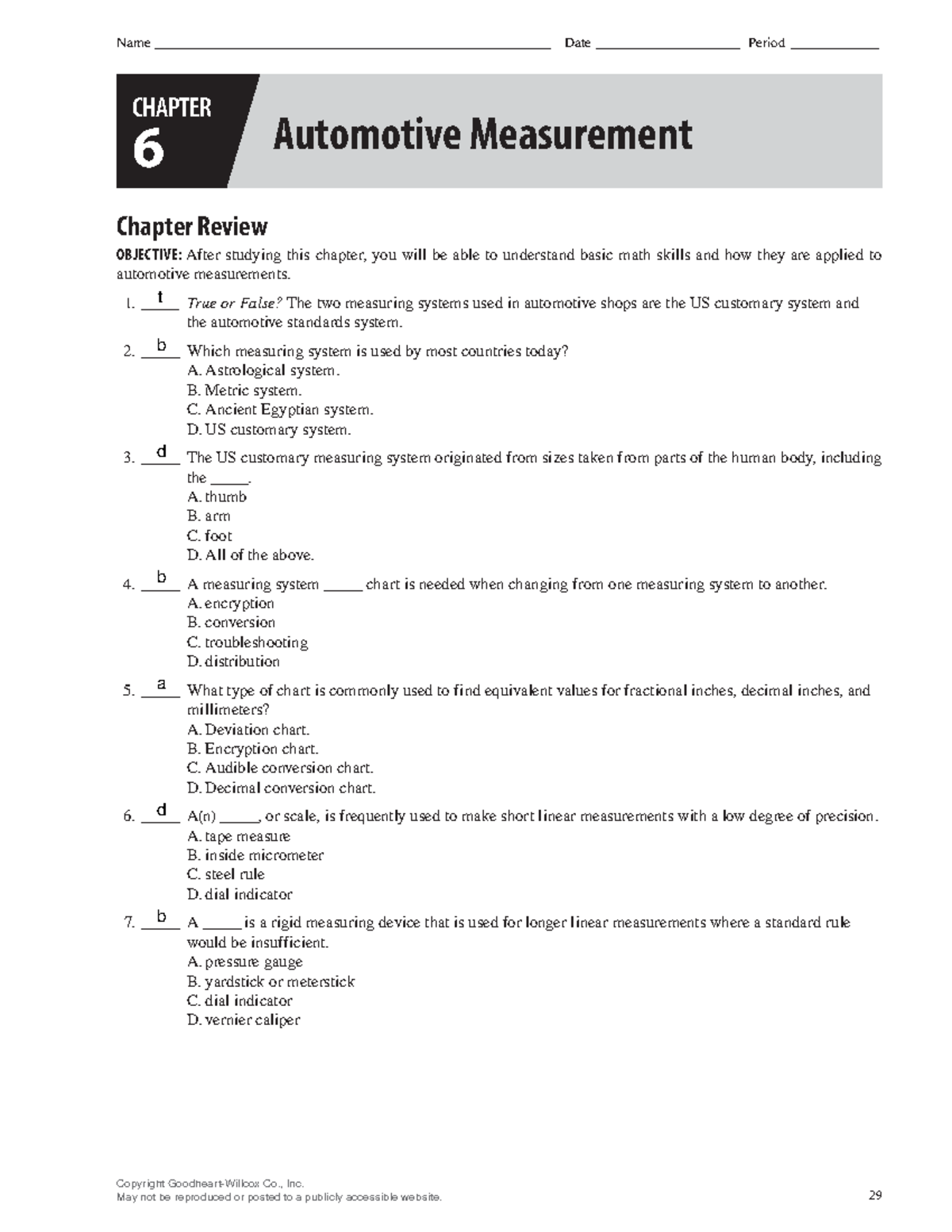 Ch06 automotive measurement - Copyright Goodheart-Willcox Co., Inc. May ...