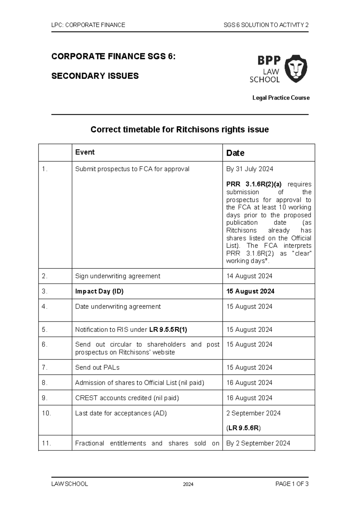CF SGS 6 Solution to Activity 2 (2024) - LPC: CORPORATE FINANCE SGS 6 ...