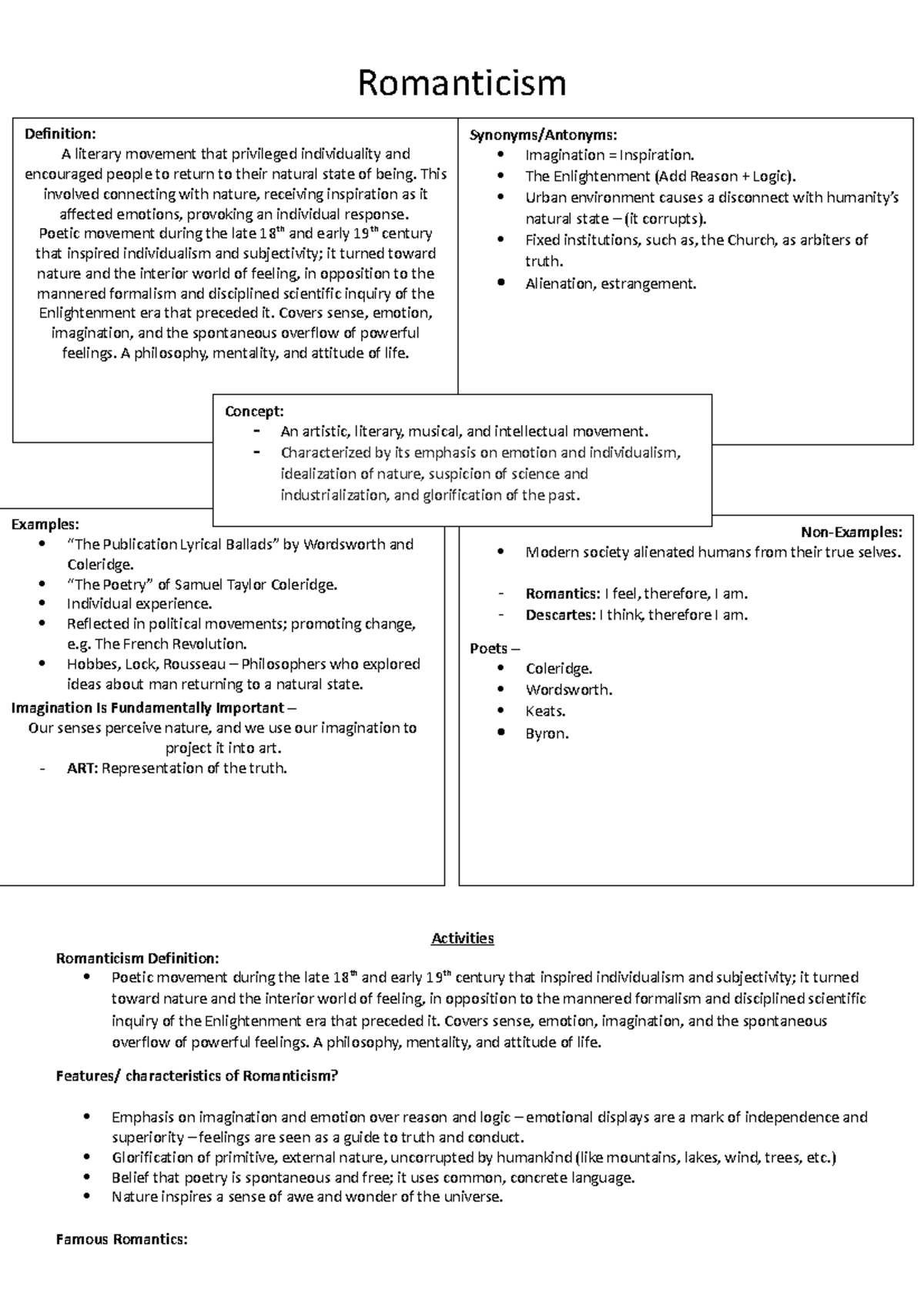 Notes - romanticism - shelley - ENGL - MQ - Studocu