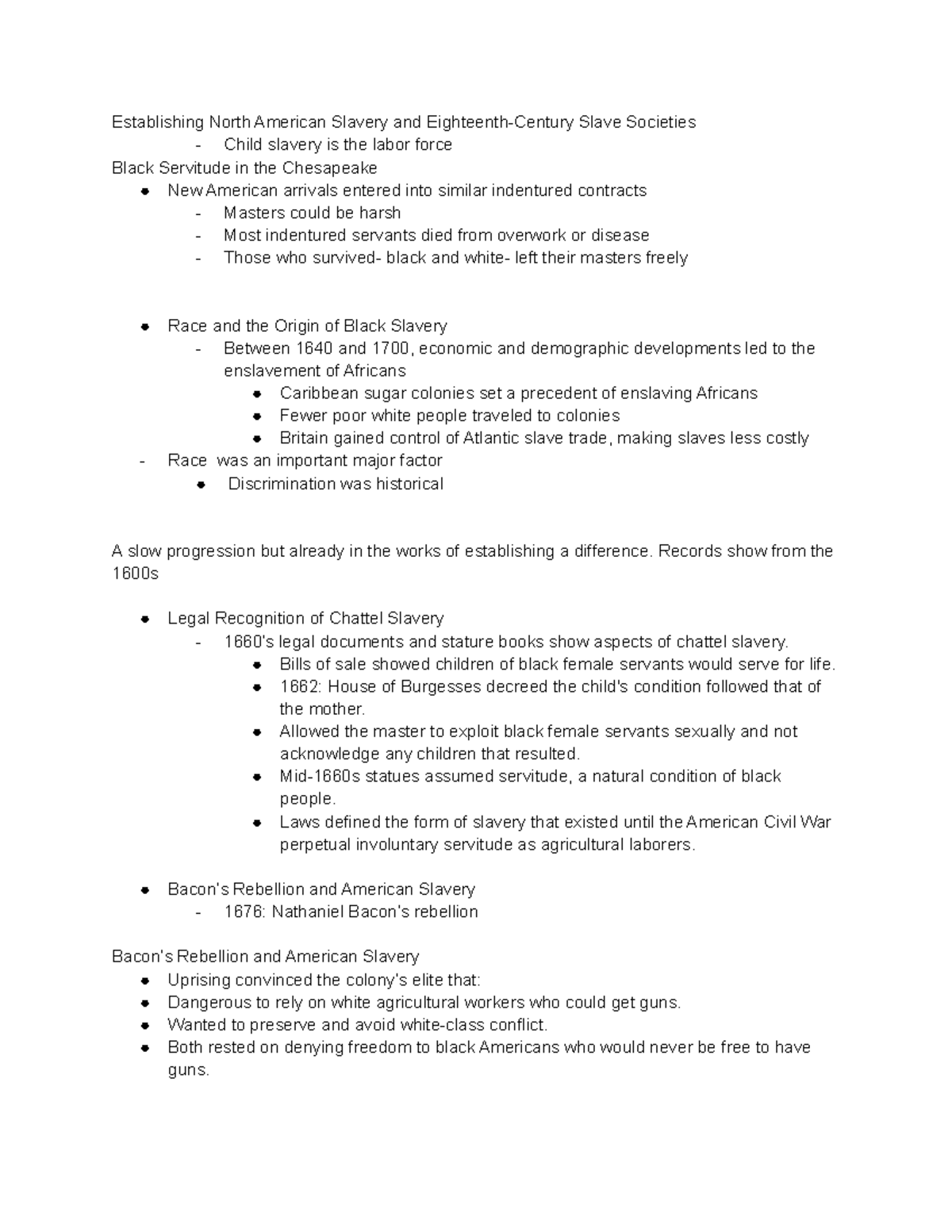 Notes - From the 19th century of Enslavement. - Establishing North ...