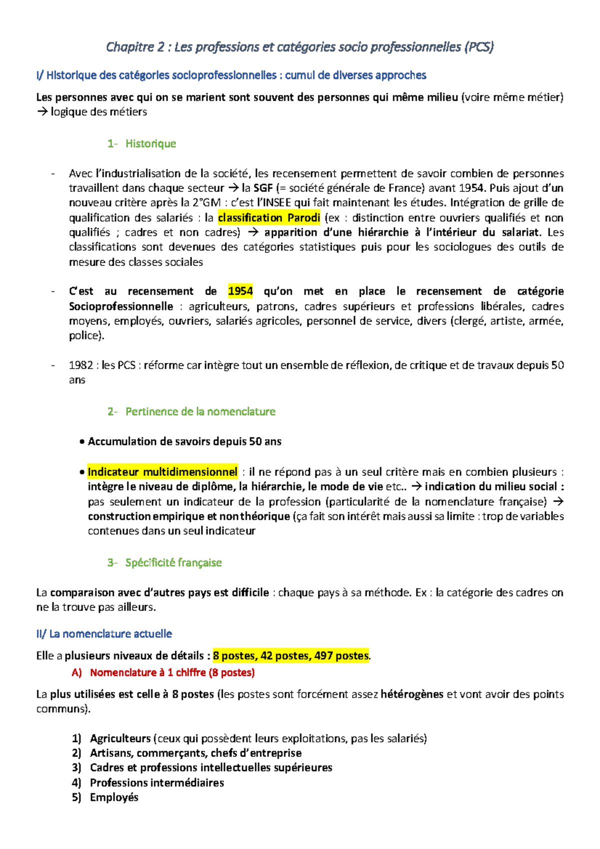 Chapitre 5 - Les professions et catégories socio professionnelles (PCS ...