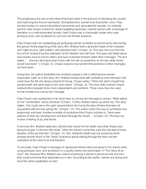 Gender Roles In The Story Of An Hour By Kate Chopin - Looking through ...