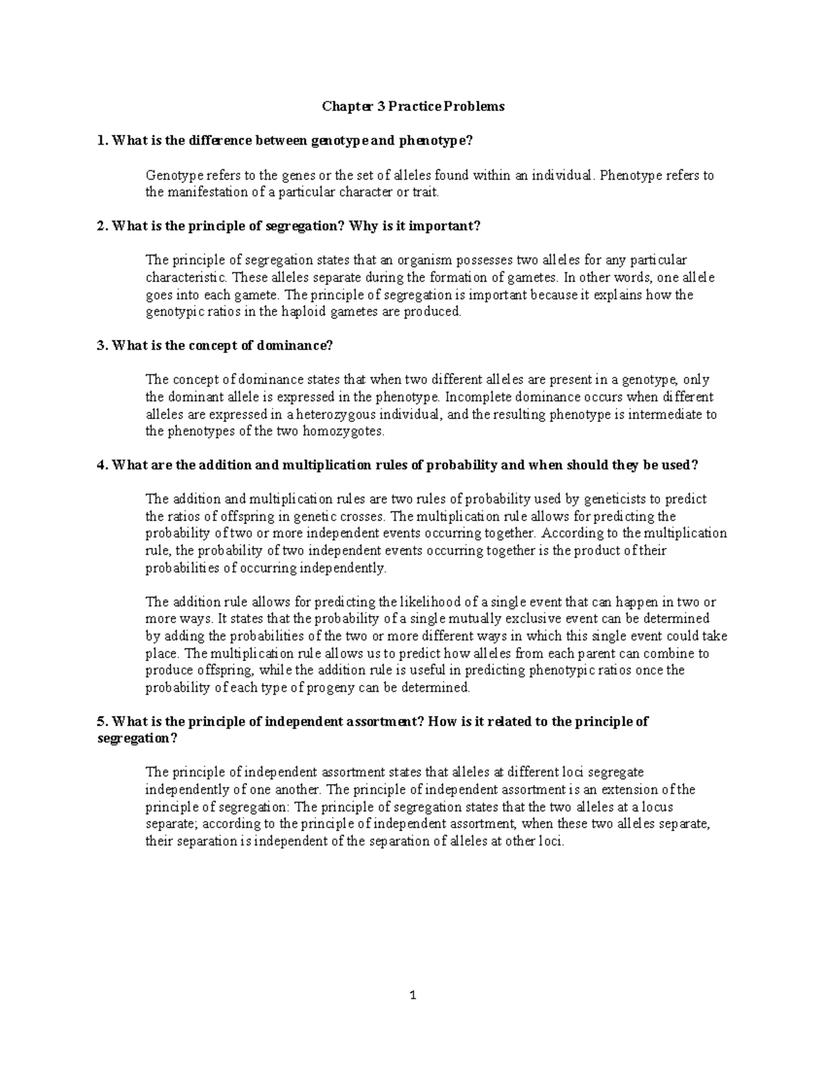 Ch. 3 Practice Problems - Chapter 3 Practice Problems What is the ...