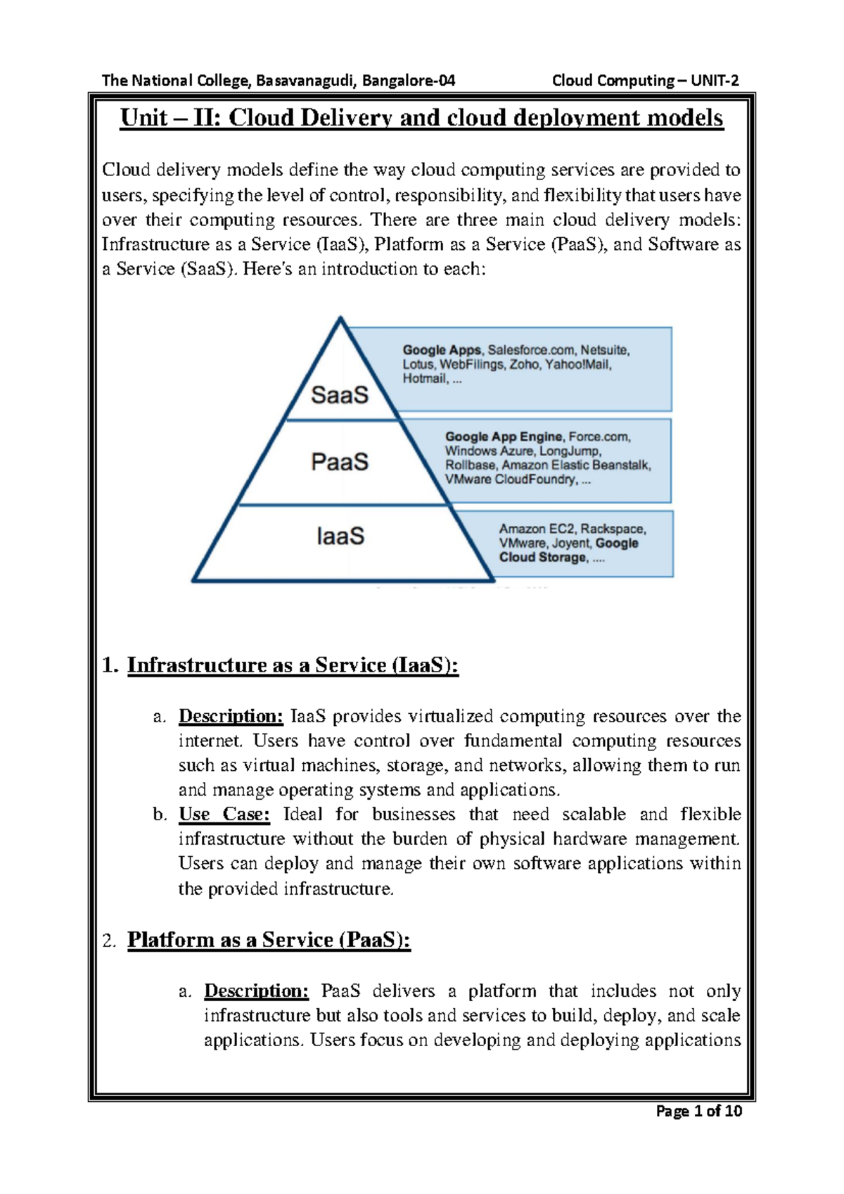 UNIT-2- Cloud Delivery and cloud deployment models - Unit – II: Cloud ...