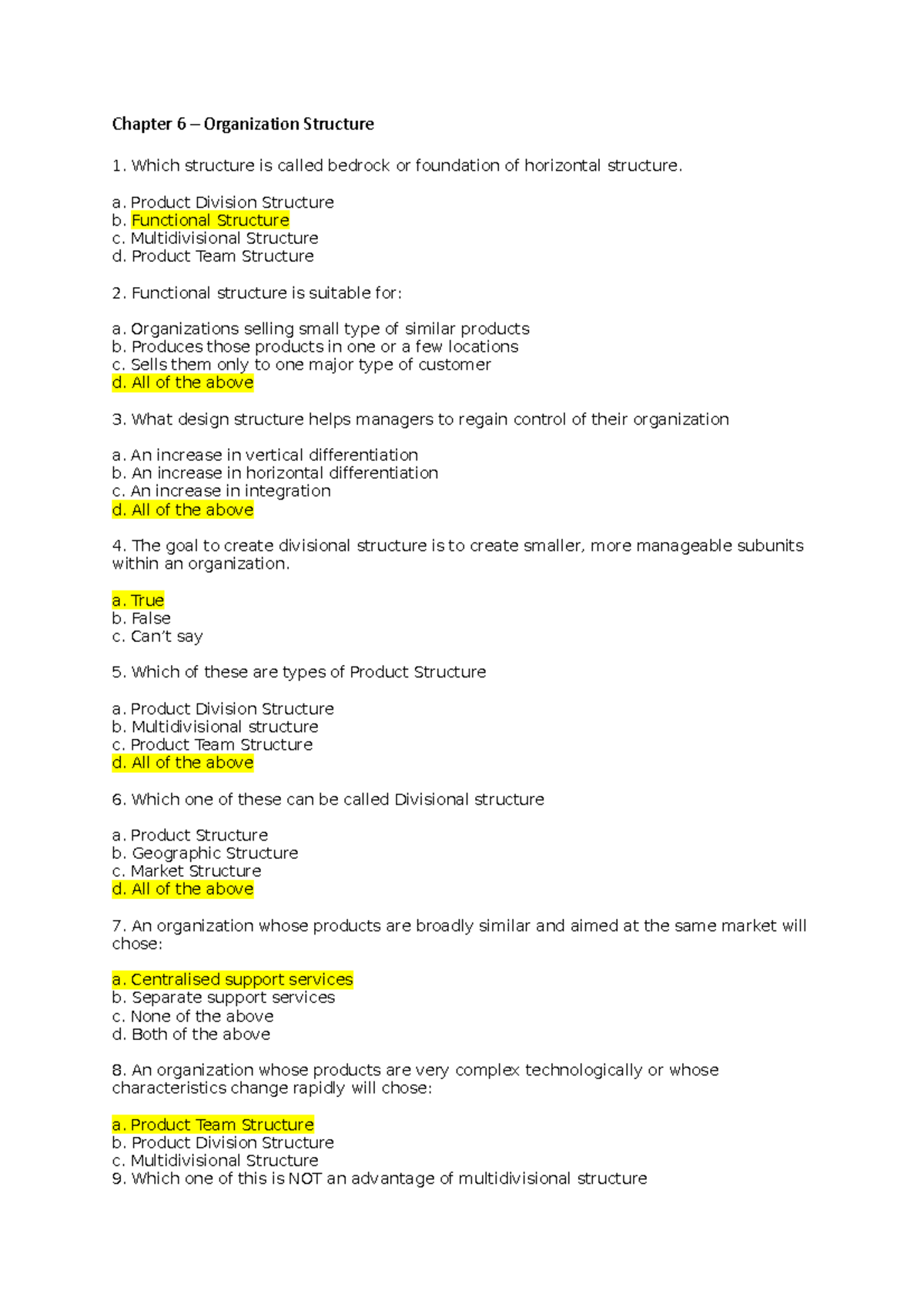 Organisational Structure and HR Alignment Book Notes - CH6 - Chapter 6 ...