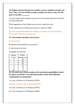Chap 2 mc - Economic Development - Chapter 2 The Economic Problem Test ...