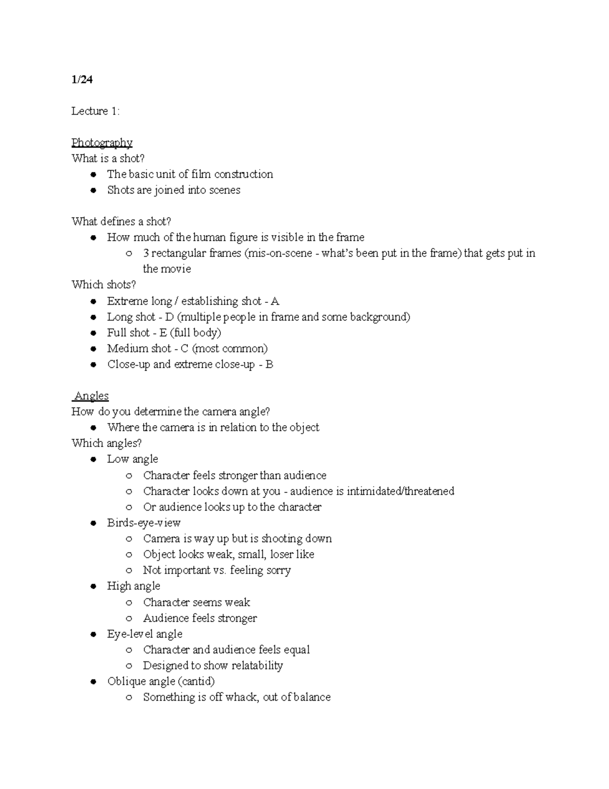 Germ Film Unit 2 - Lecture notes 2 - 1/ Lecture 1: Photography What is ...