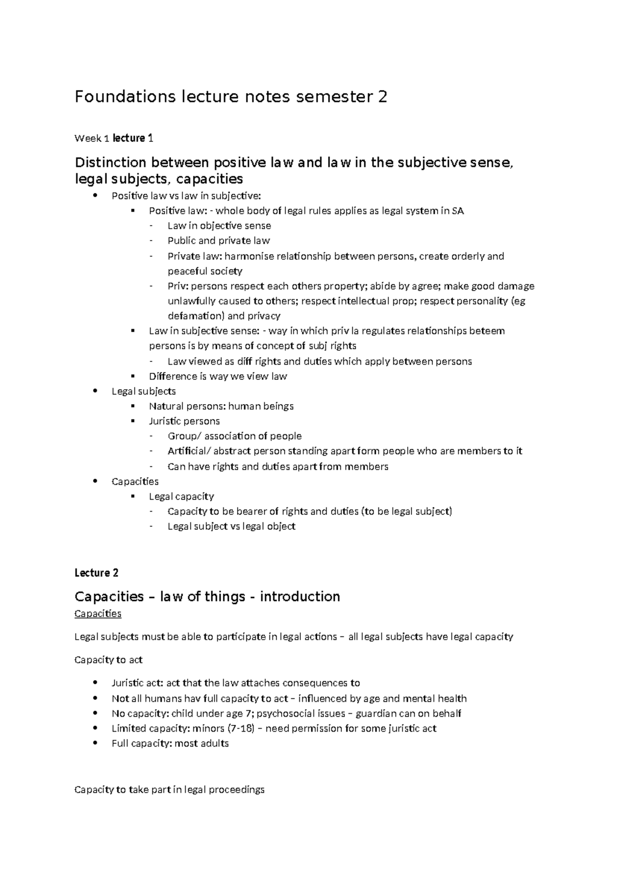 Foundations Study Notes - Foundations lecture notes semester 2 Week 1 ...