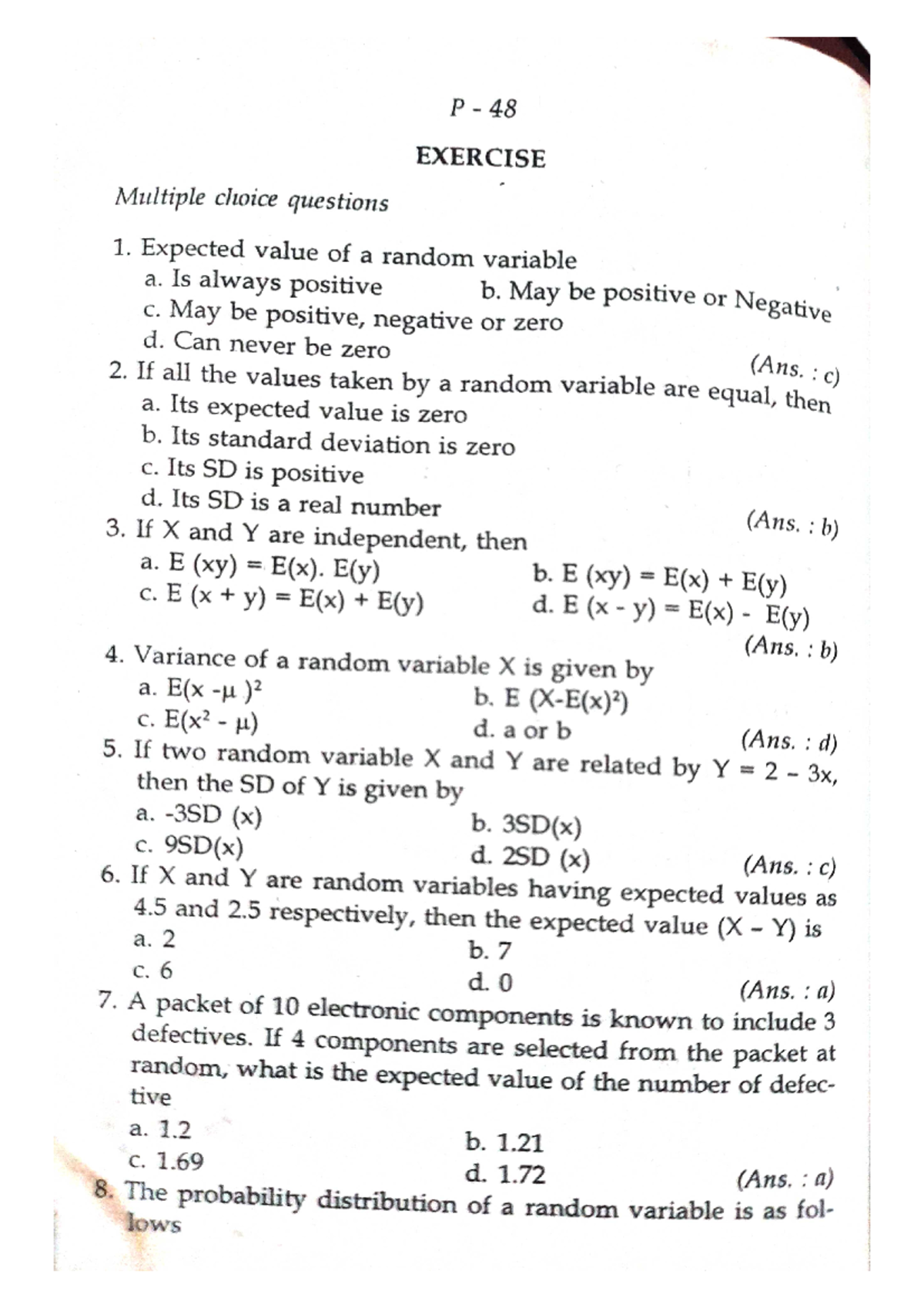 Statistics sample questions - Bsc Mathematics - UoK - Studocu