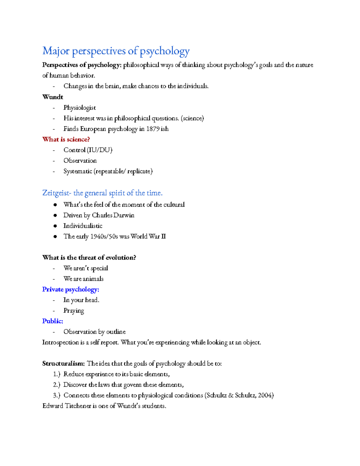 Major perspectives of psychology - Major perspectives of psychology ...