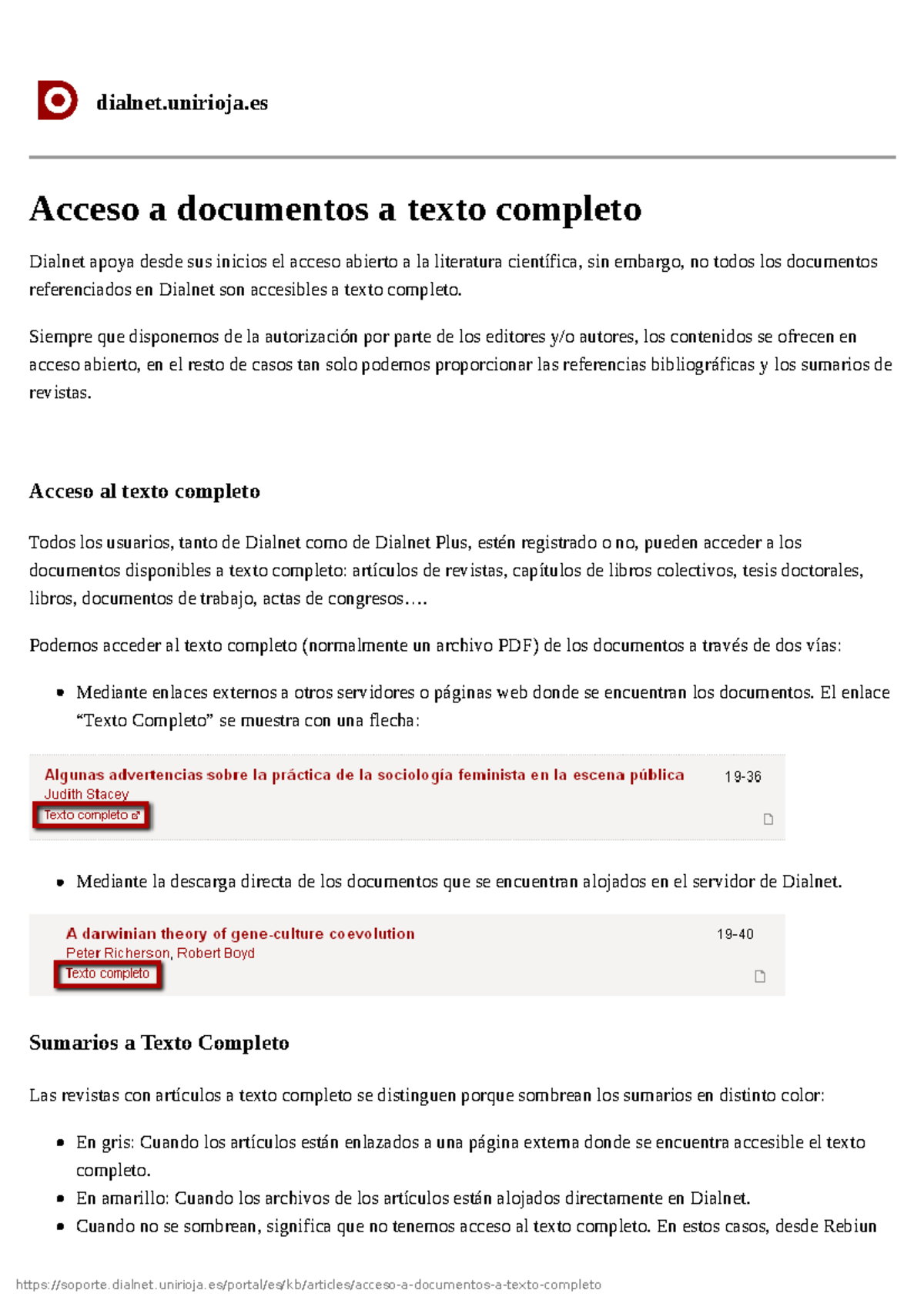 Acceso a documentos a texto completo - - Studocu