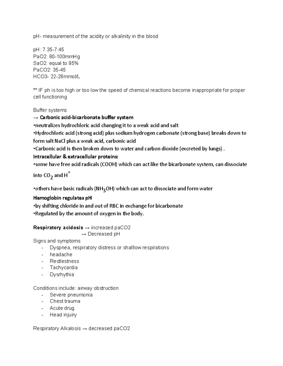 Arterial Blood Gases- PH, signs and symptoms - pH- measurement of the ...