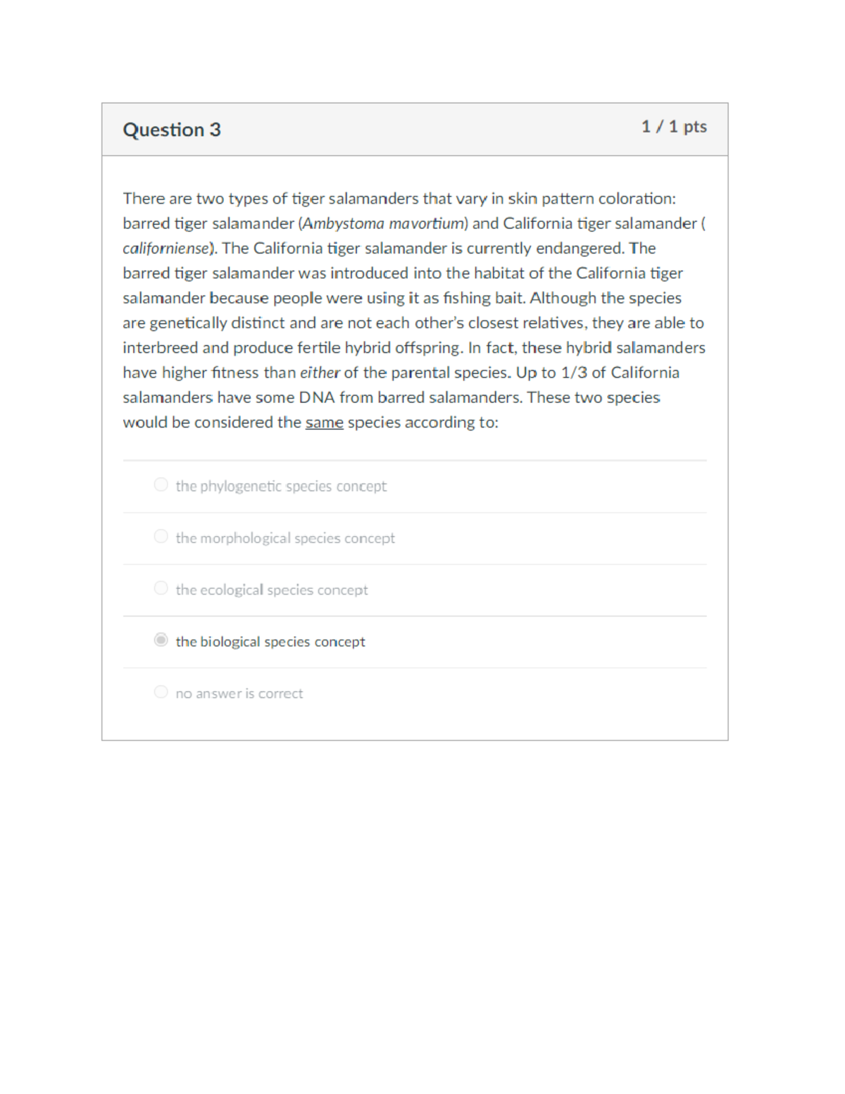 Organismal bio quiz 5 - 5/5 - BIO 1331 - Studocu