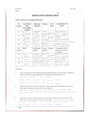 Evolution Lab Answer Sheet - Spring 2022 GEL 109 75 EVOLUTION AND ...